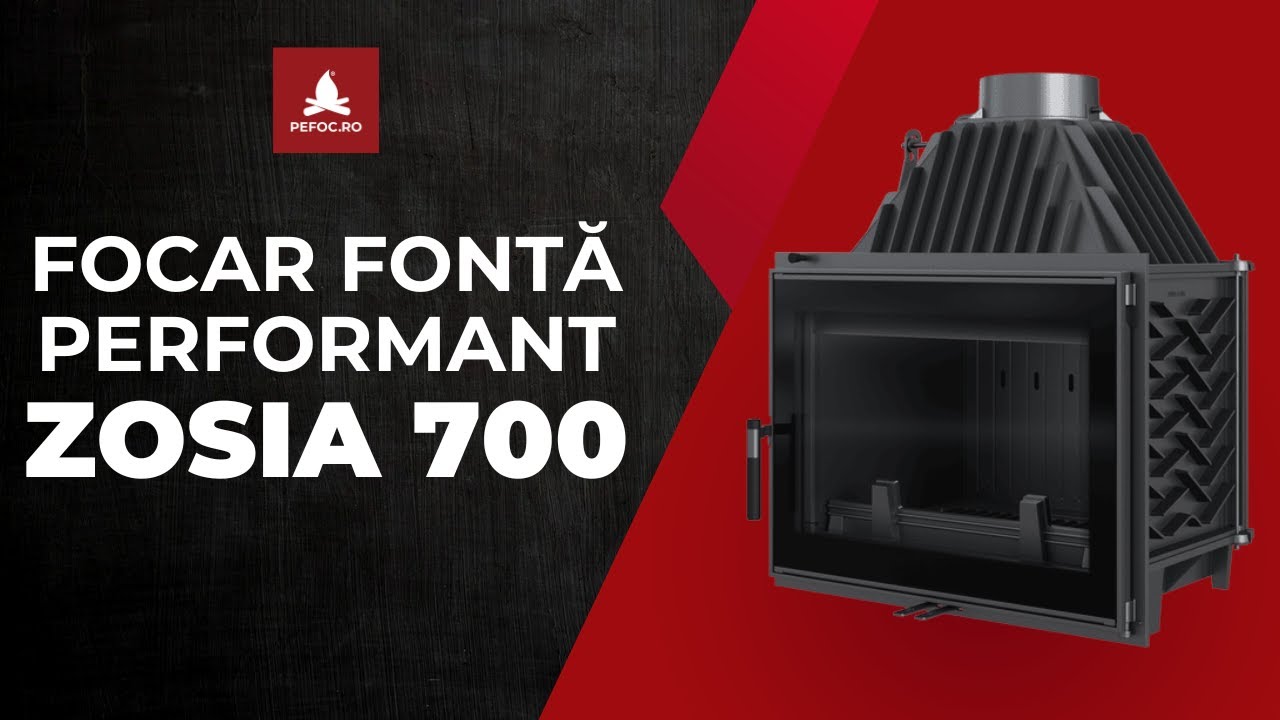 Focar semineu pe lemne performant din fonta 200kg 🔥 Zosia 700 - YouTube