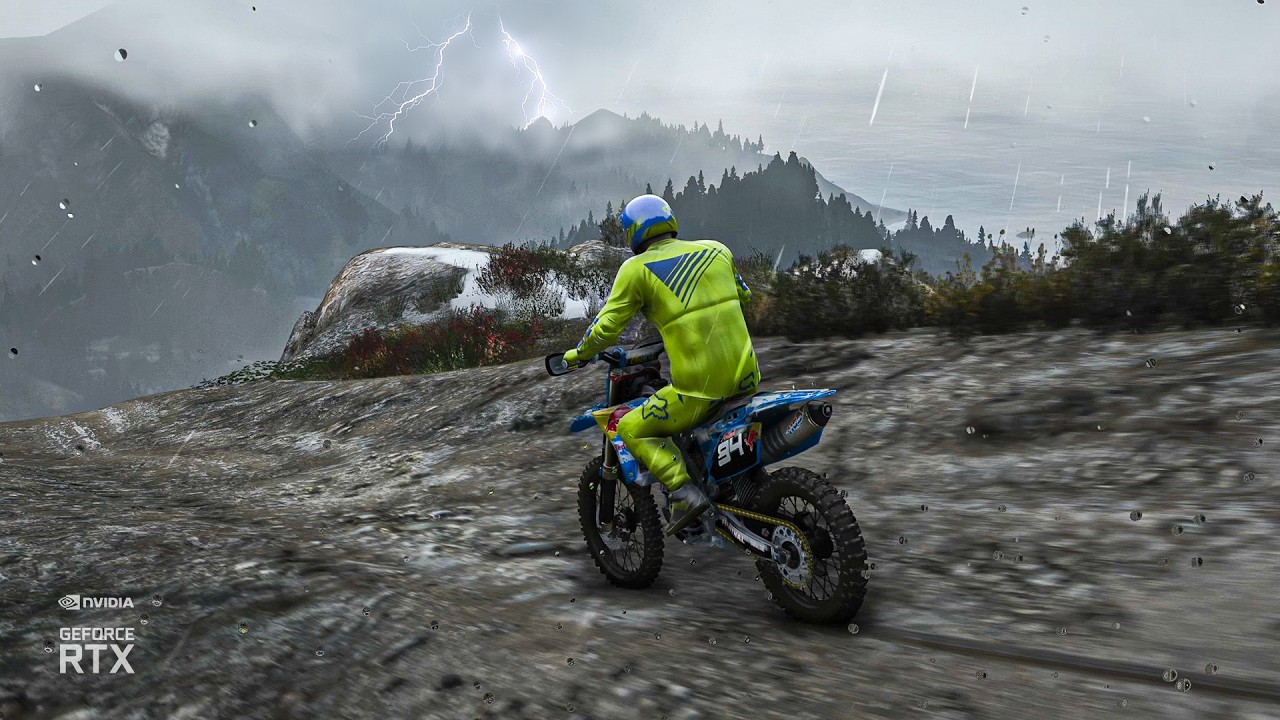 GTA V: Dirt Bike Off-Roading Gameplay with Extreme Weather Enhancement ...