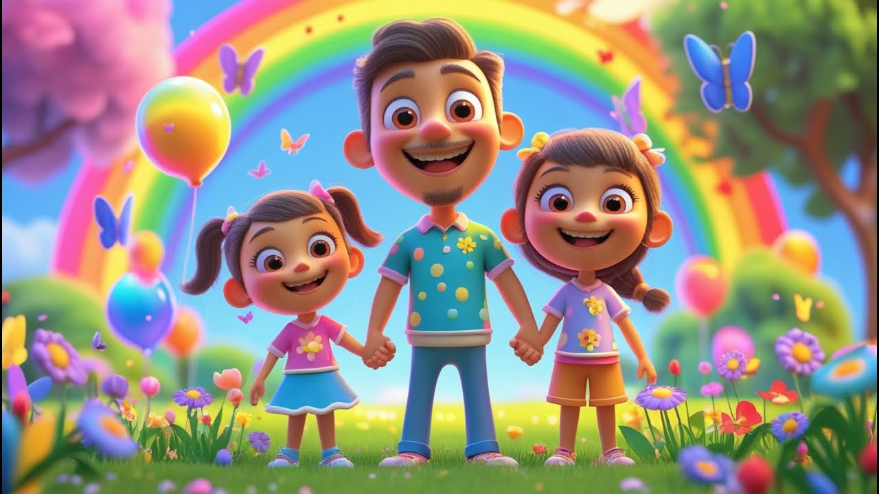 Meet My Family! Sing Along Name Game + More | Colorful Nursery Rhyme ...