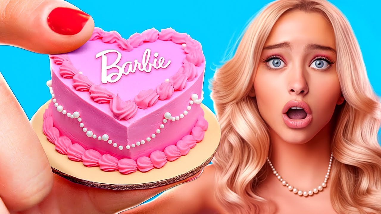 BARBIE PRINCESS GETS READY FOR BIRTHDAY 🩷 How to Cook a Mini Barbie ...