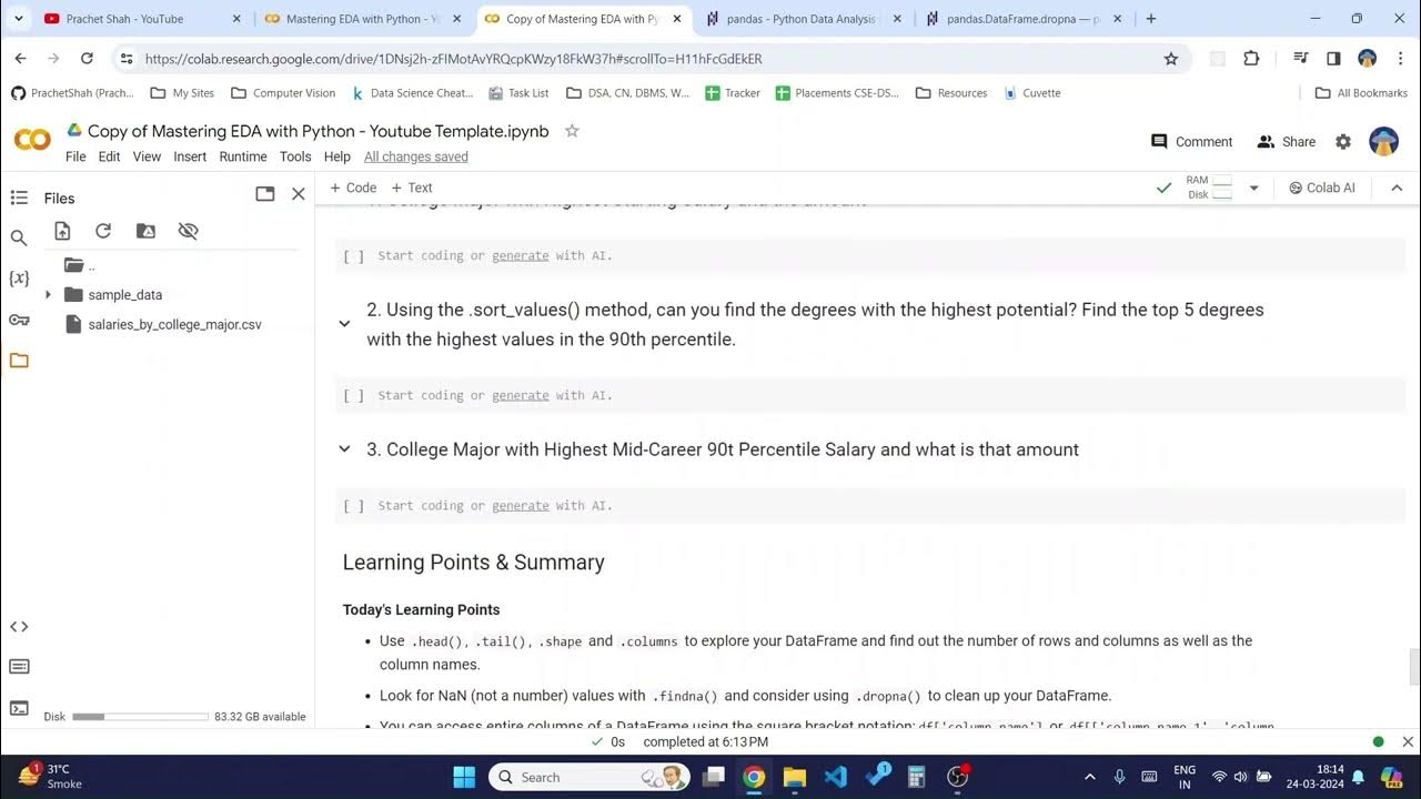 Mastering Exploratory Data Analysis (EDA) in Python | Hands-on-Coding | Project 1 Basics of ...