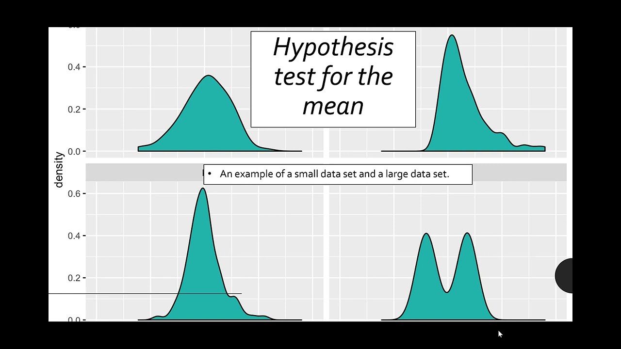 Hypothesis Test for the mean small and large sample examples - YouTube
