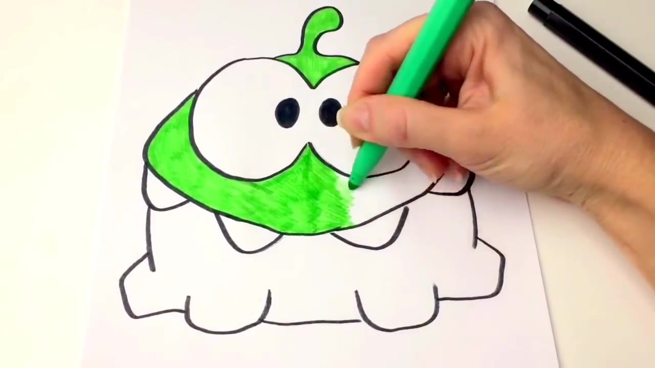 The Colouring Book! - Learning colours with Om Nom (Cut the Rope) - How ...
