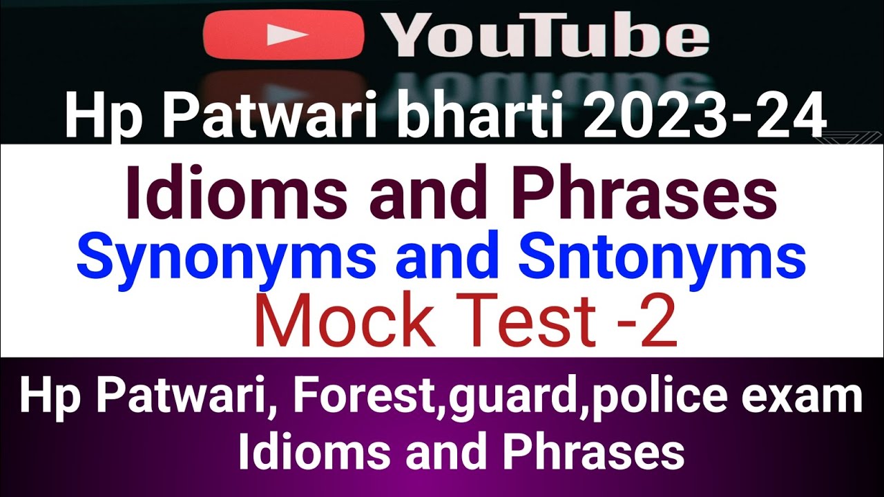 Synonyms Antonyms mock test|| English grammar practice set - YouTube
