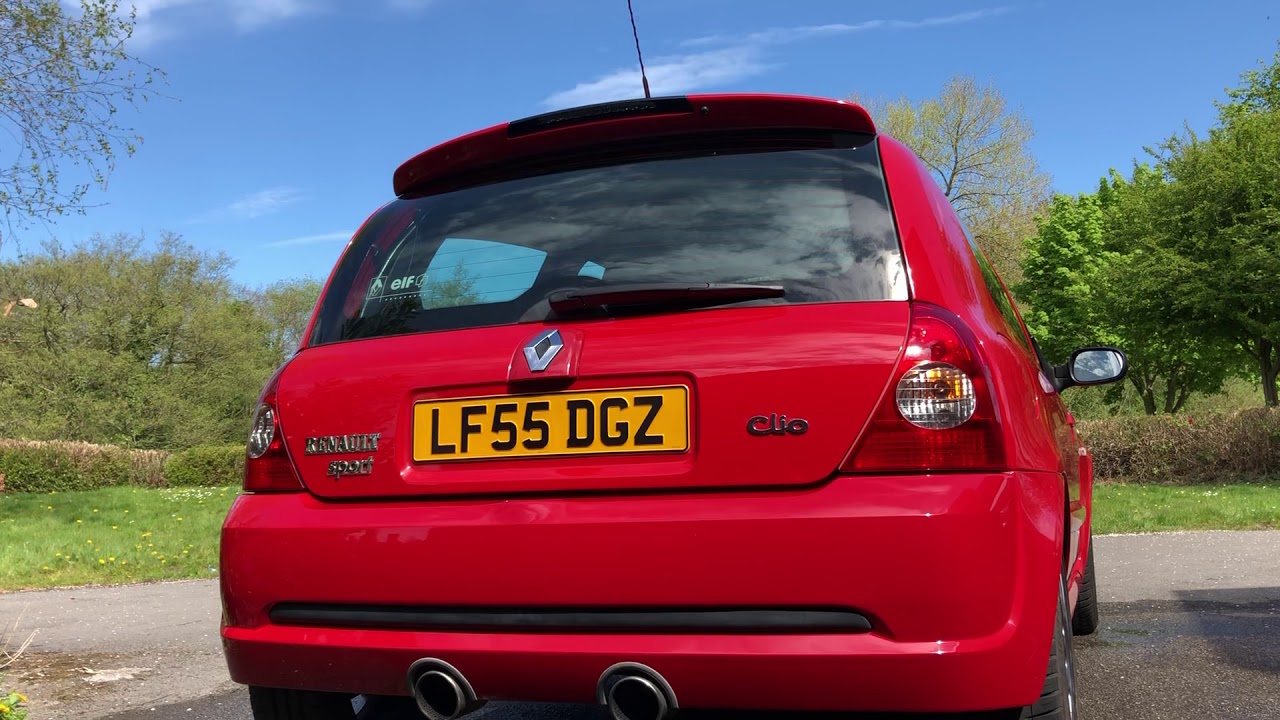 Clio 182 Trophy milltek cat back exhaust - YouTube