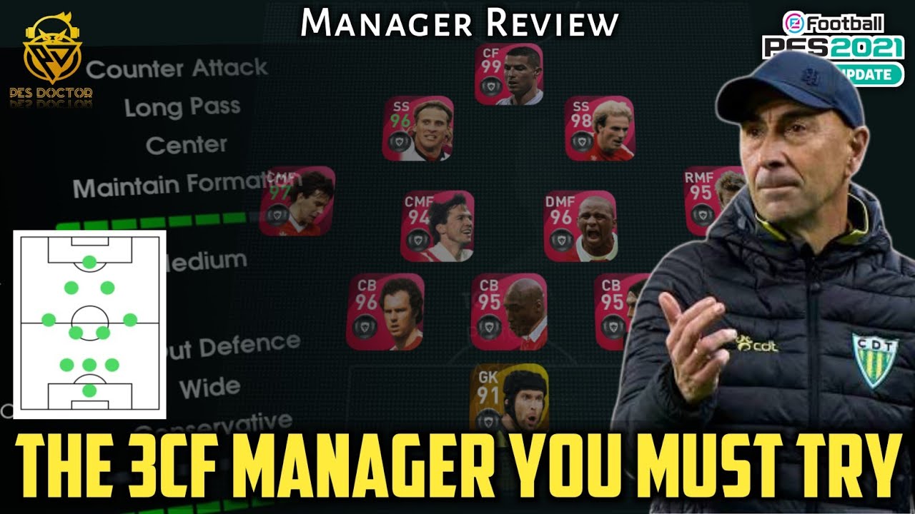 A PERFECT 3CF MANAGER FOR ONLINE & TOURNAMENT | PES 2021 MOBILE - YouTube