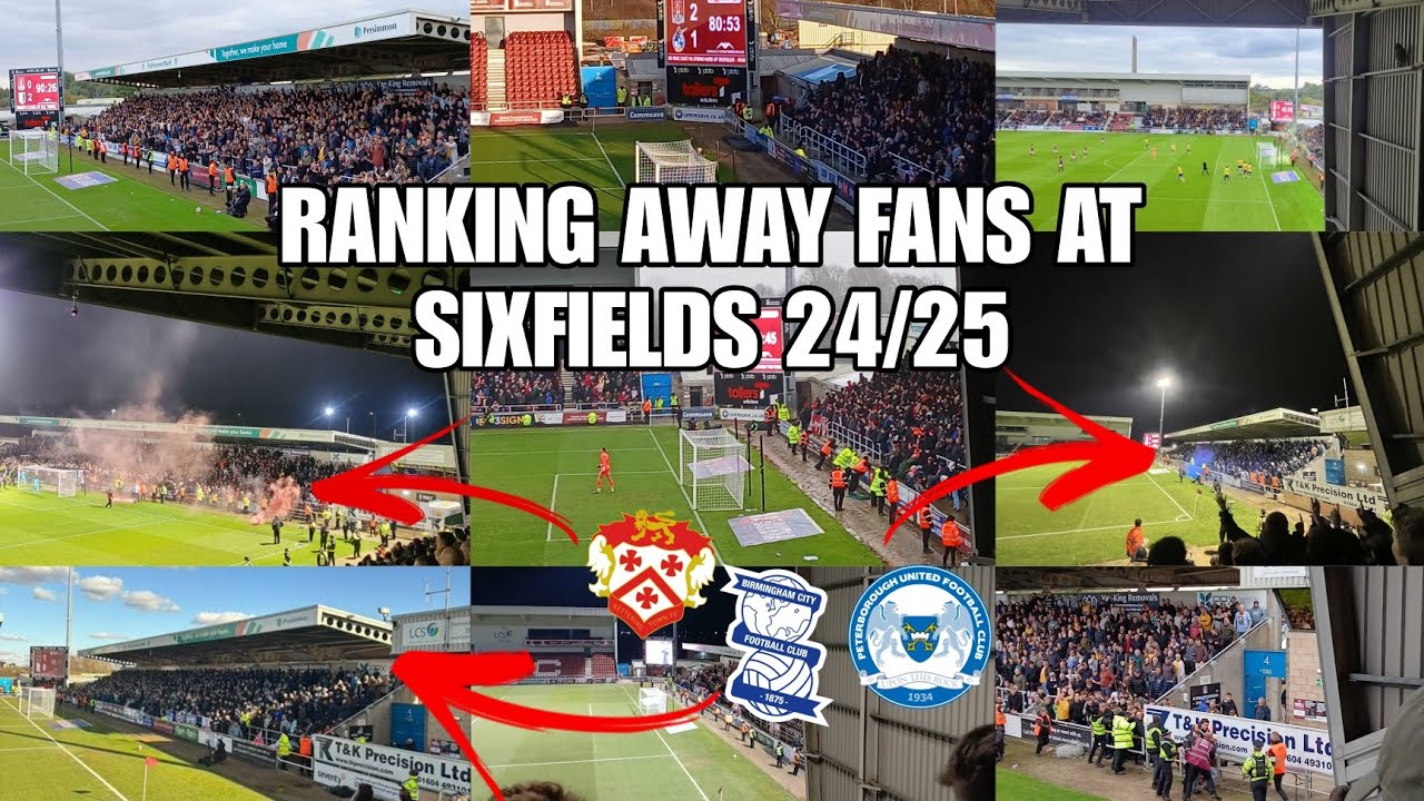 RANKING AWAY FANS AT SIXFIELDS 24/25, PYROS AND CARNAGE! - YouTube