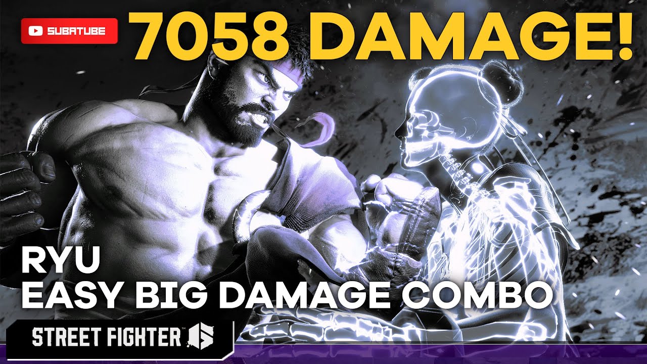 SF6 RYU New Easy Big Damage Combo 7K Damage ! - Street Fighter 6 - YouTube