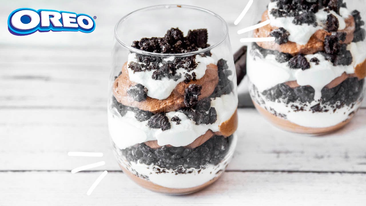 POSTRE de OREO en VASITOS con 3 Ingredientes 🍫 | en 5 minutos y SIN ...