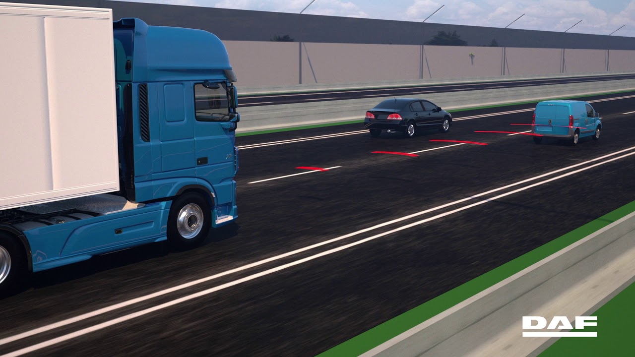DAF: Advanced Emergency Braking System (AEBS) - YouTube