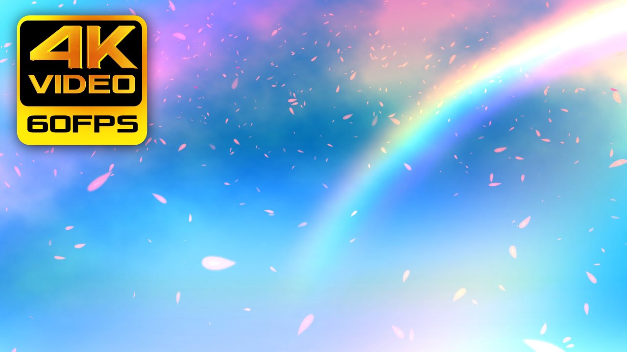 4K Rainbow Petals Sky - Beautiful Animated Wallpaper HD Background ...