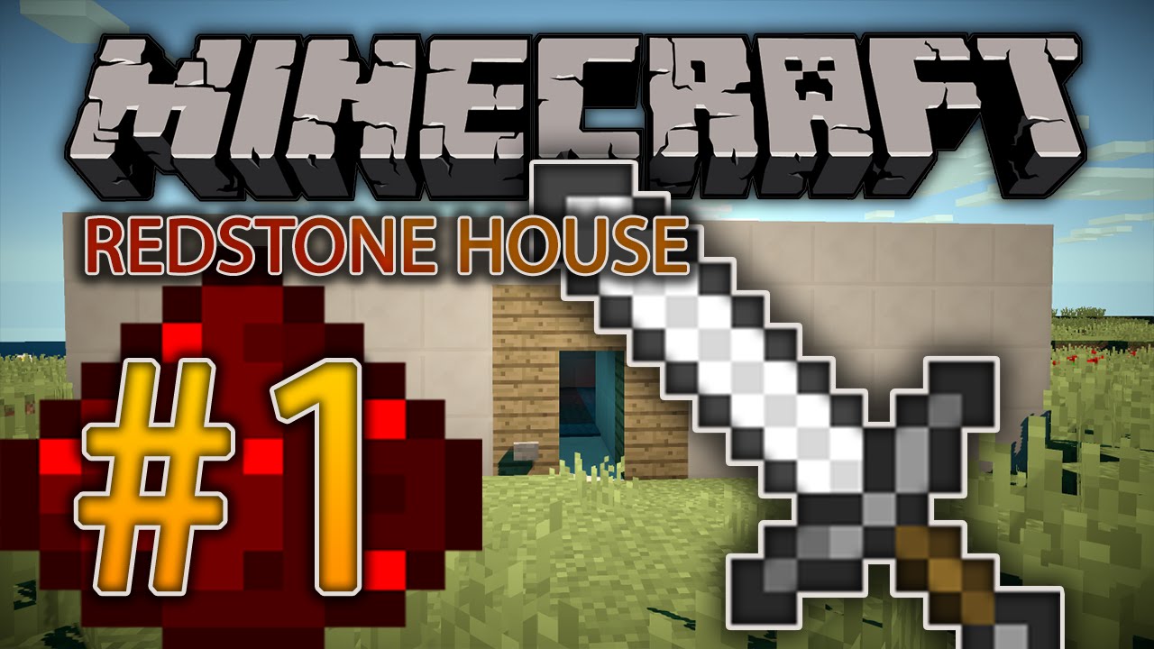 Let's build: Redstone house Ep 1 (redstone door, layout, chest room ...