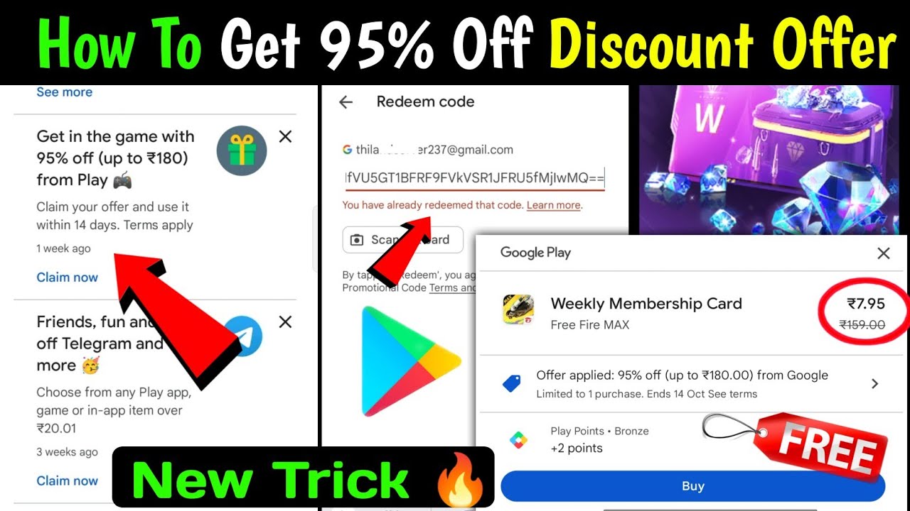 95% Off Offer On Play Store 🔥| How To Get 95% Off In Play Store ...