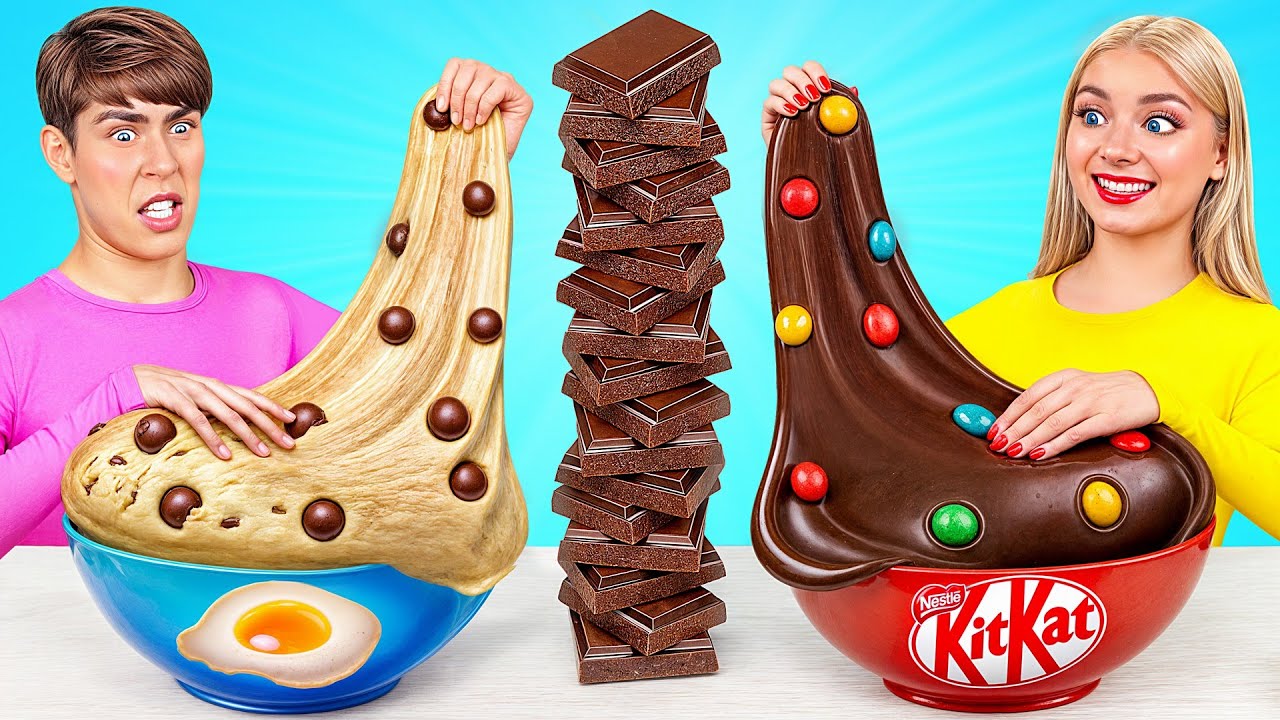 Real Food vs Chocolate Food Challenge with Wednesday Addams | Funny Moments by Mega DO Challenge ...