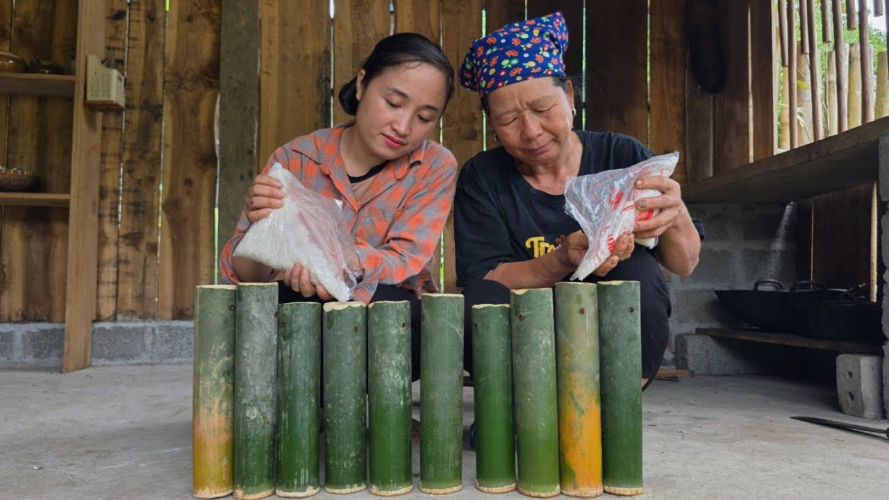 Phan's goats are very happy to enjoy the mineral salts in the bamboo ...