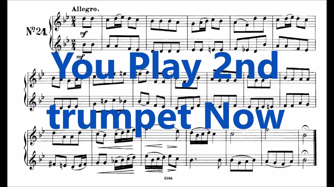 🎺 [TRUMPET DUETS] Wilhelm WURM 41 Duets for Two Trumpets - 24 - YouTube