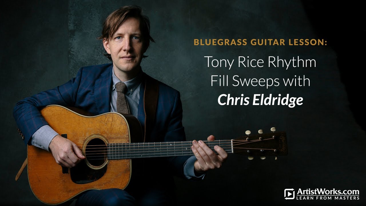 Bluegrass Guitar Lesson: Tony Rice Rhythm Fill Sweeps with Chris ...
