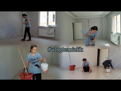 Yeni ev temizliği🪣 Odaların içinden geçtim, Vileda yetmedi, Kayinpederim de sildi😁 