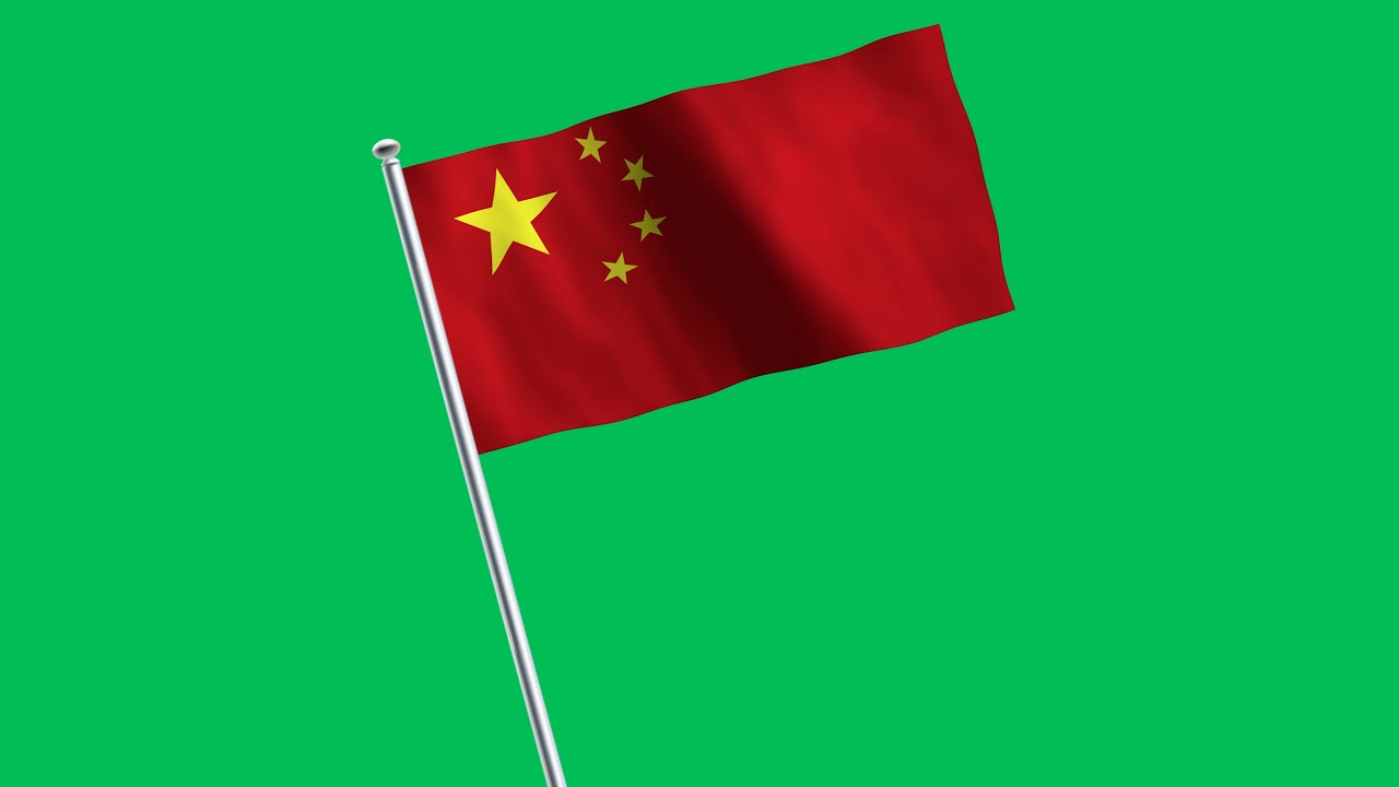 China Flag Waving Animation Green Screen Animation | 4K | Global ...