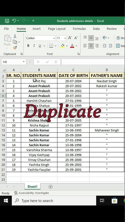 How To Remove Duplicate Names In Excel - #shorts #excel - YouTube