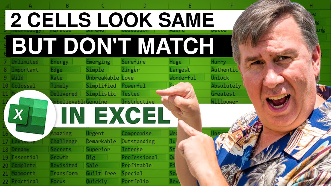 Two Excel Cells Look The Same Why Don t They Match 2511 YouTube Two Excel Cells Look The Same Why Don t They Match 2511 YouTube