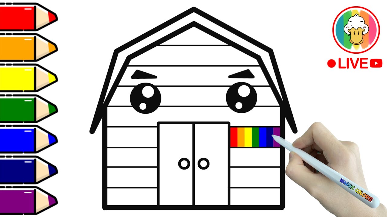 How to Draw and Color a Rainbow Farm | Rainbow Farm Drawing - Live ...