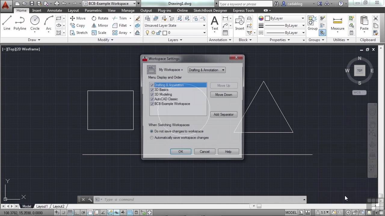 AutoCAD Training 0311 Workspaces Your Screen, Your Space - YouTube
