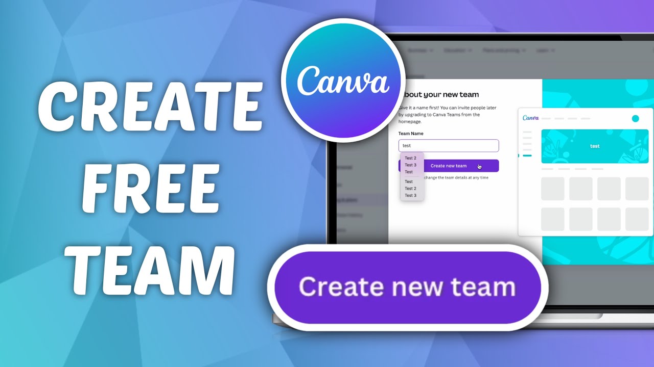 How to Create A Free Team on Canva - YouTube