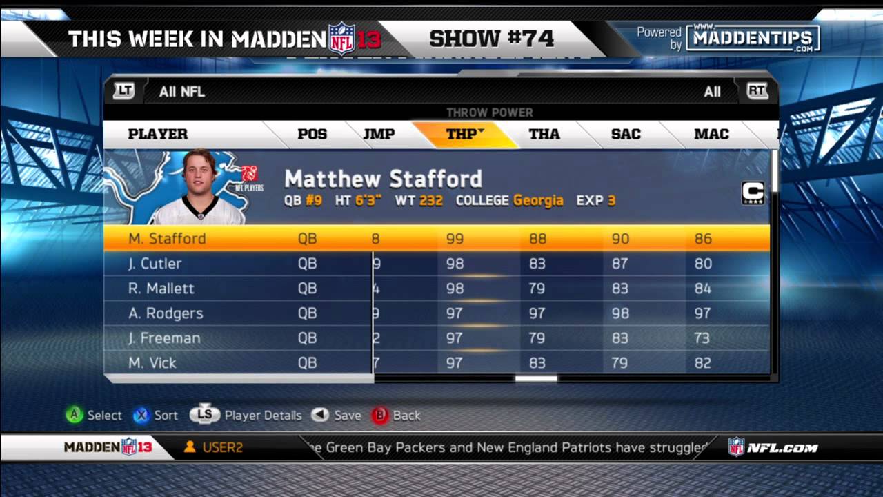 Madden 13 Ratings Breakdown - What do they do? - YouTube