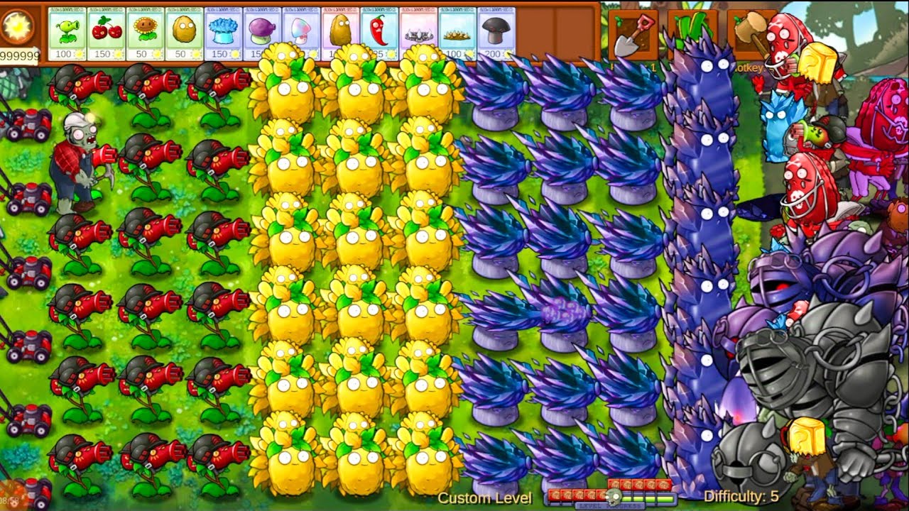 Pvz Fusio Gameplay | Ultimate Gatling Pea+Solar Nut+TallNut Vs Abyssal ...