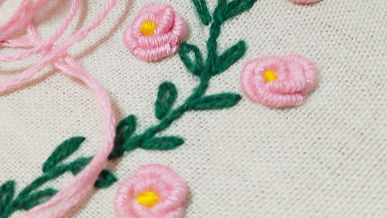 Como bordar una flor de rococo muy fácil #bordado #puntada - YouTube