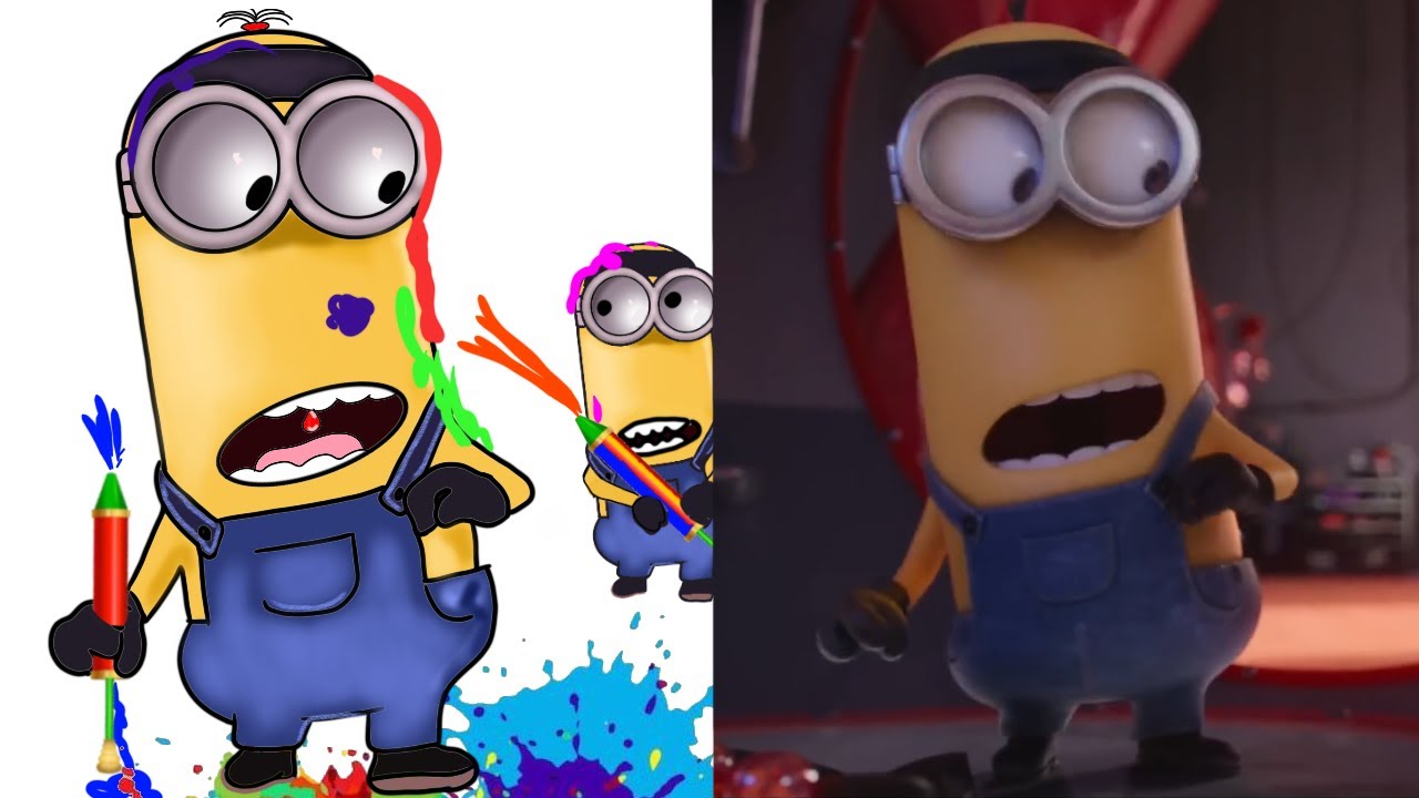 Minions - Giant Minion funny Drawing meme 🤣 - YouTube