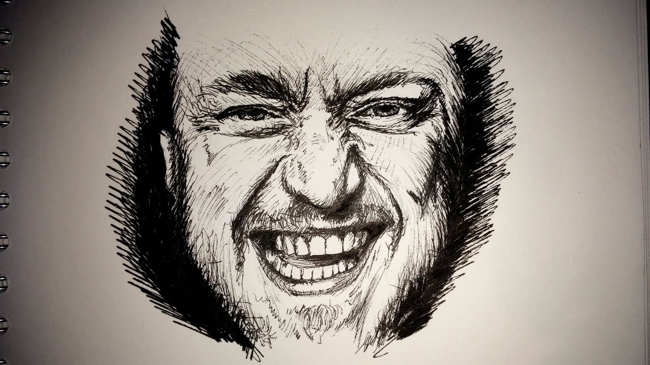 Timelapse Ink Portrait Drawing of James McAvoy (Filth Actor) - YouTube