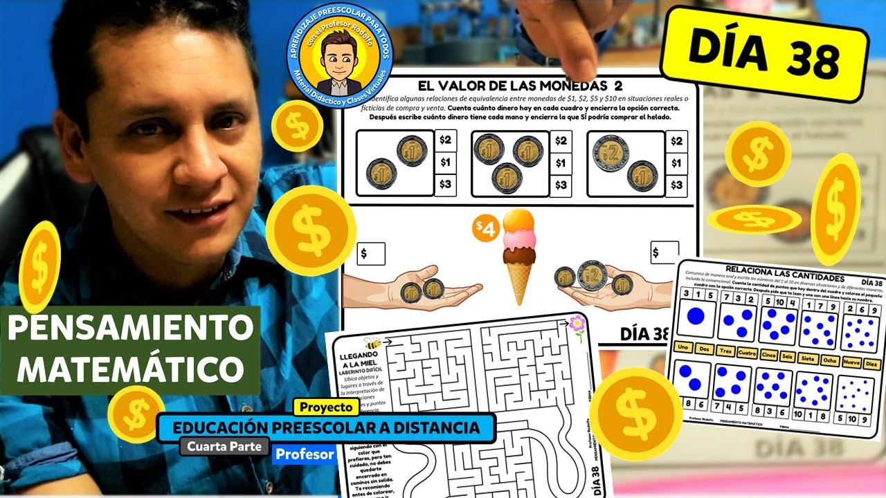 DÍA 38. VALOR de las MONEDAS / Laberintos / CONTEO. PENSAMIENTO ...