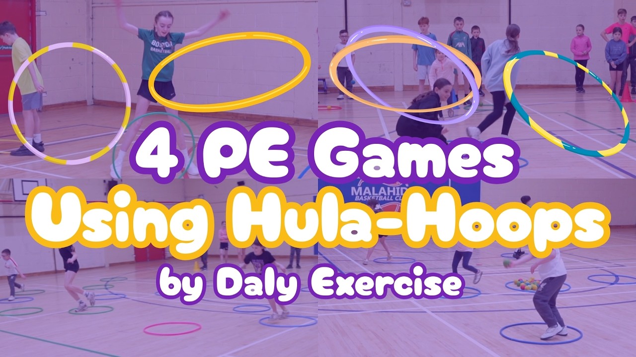 4 PE Games Using Hula Hoops by Daly Exercise 💜 - YouTube