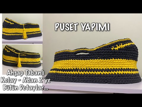 ÇOK KOLAY / TAÇ BAŞLIKLI PUSET NASIL ÖRÜLÜR? - Ahşap Tabanlı Portbebe - Puset Başlığı
