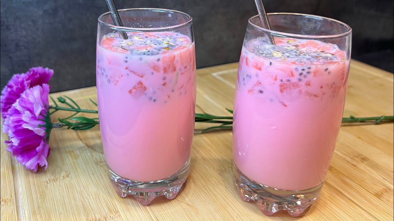 ரோஸ் மில்க் சர்பத் | ROSE MILK SARBATH 🥤 | ROSE MILK SARBATH RECIPE IN ...