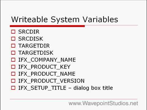 InstallScript - System Variables - InstallShield 2009 - YouTube
