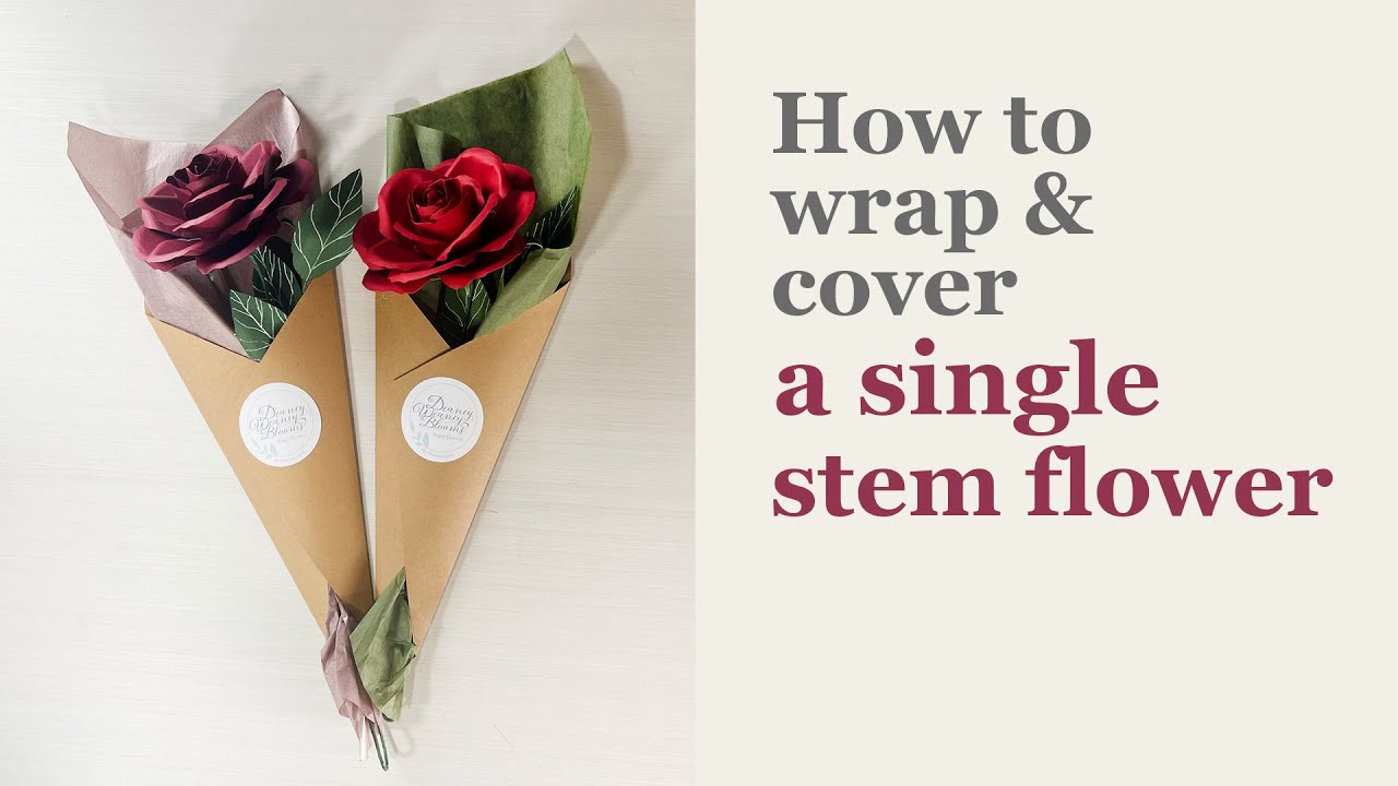 How to wrap & cover a single stem flower #howto#paperflowers # ...