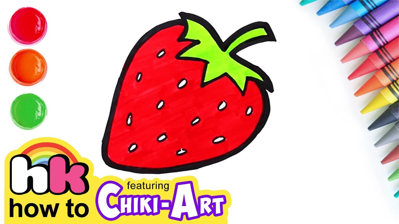Learn How to Draw and Color Strawberry | HooplaKidz How To -DIY Crafts ...