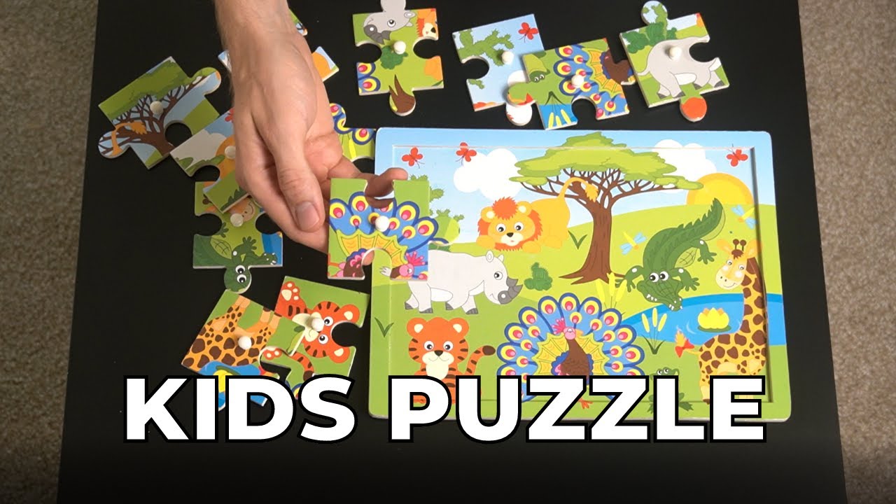 Animal Puzzle for Kids (12 pieces with pegs) - YouTube