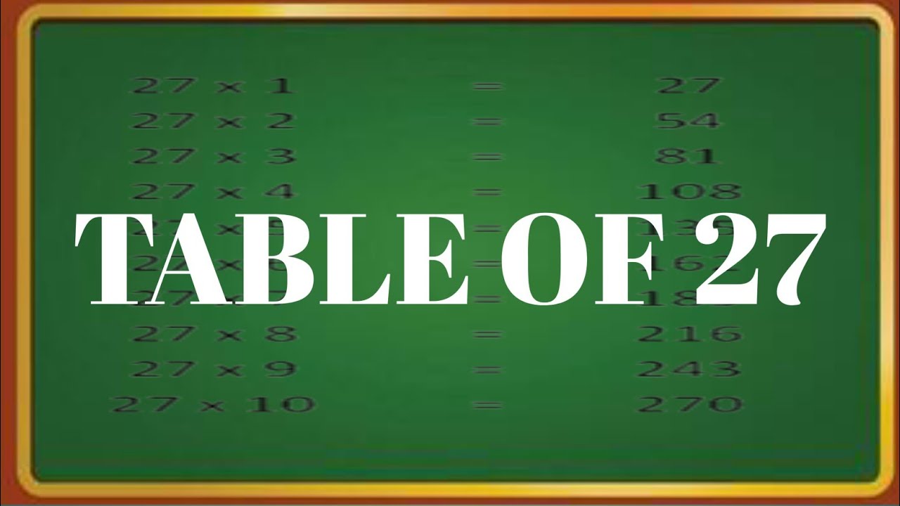 Table of 27 | Table of 27 in English | Tables | #tableof27 - YouTube