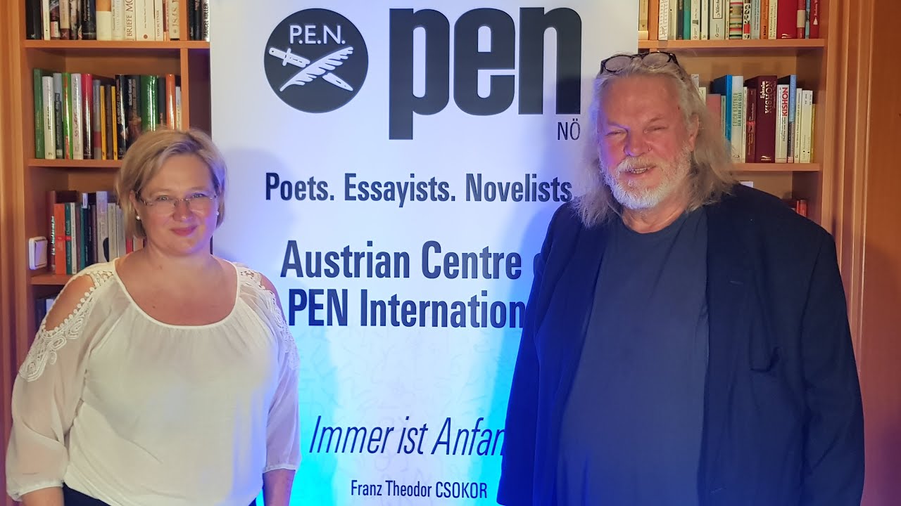 Hans-Peter STIEGLER, Vizepräsident des PEN NOE hält eine Online Lesung ...