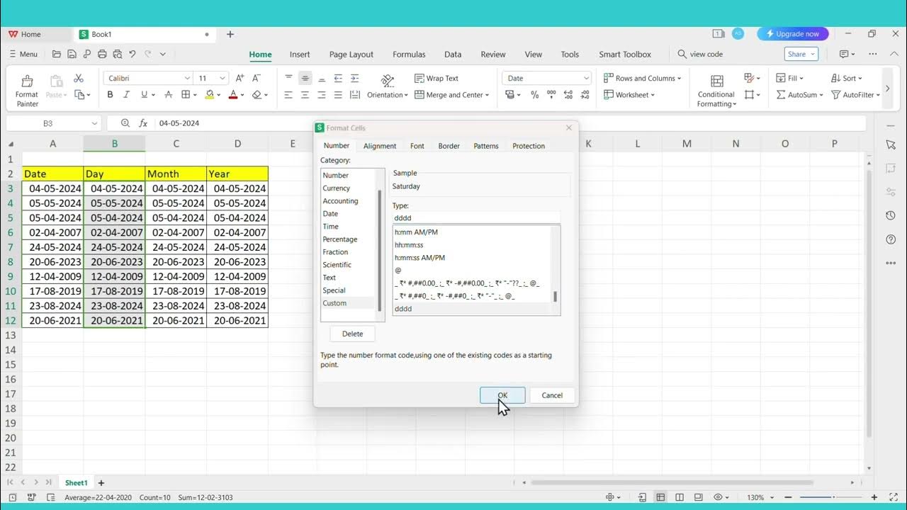 Date To Day Monthand Year Excelshortcuts Exceltutorial Excelhacks Youtube