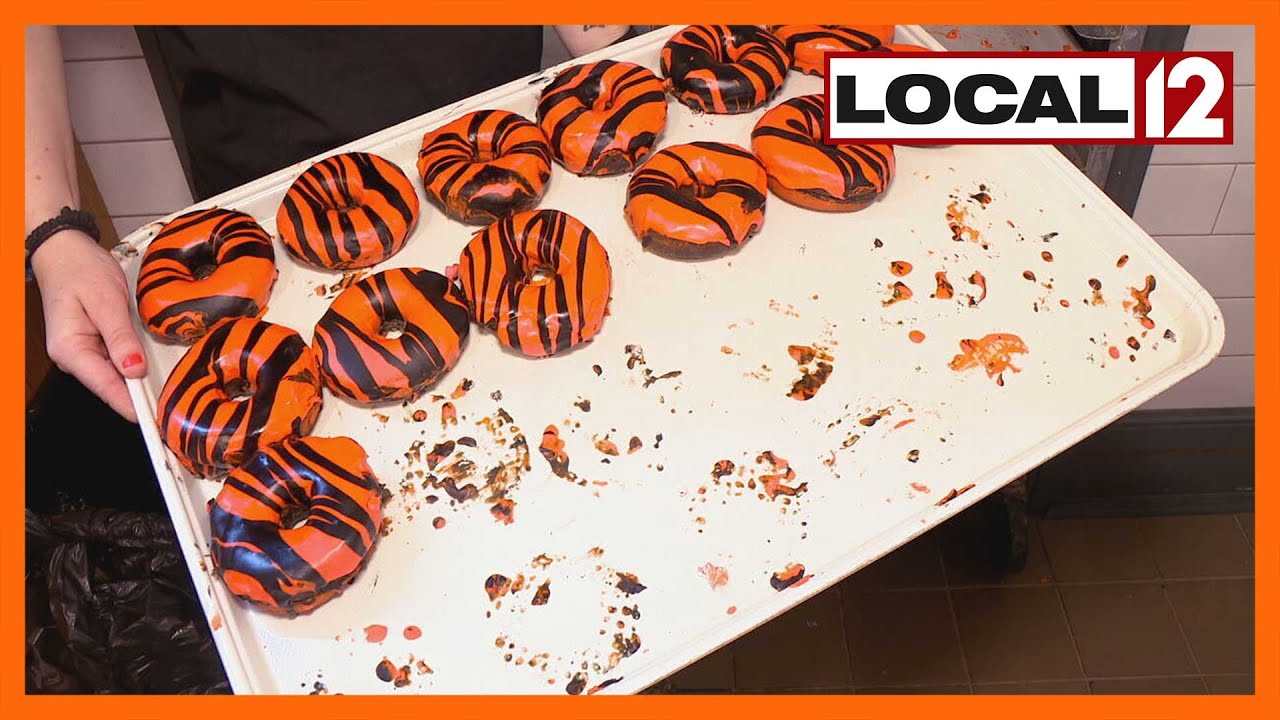 Holtman's Donuts spreads the Bengals cheer with tiger stripe donuts ...