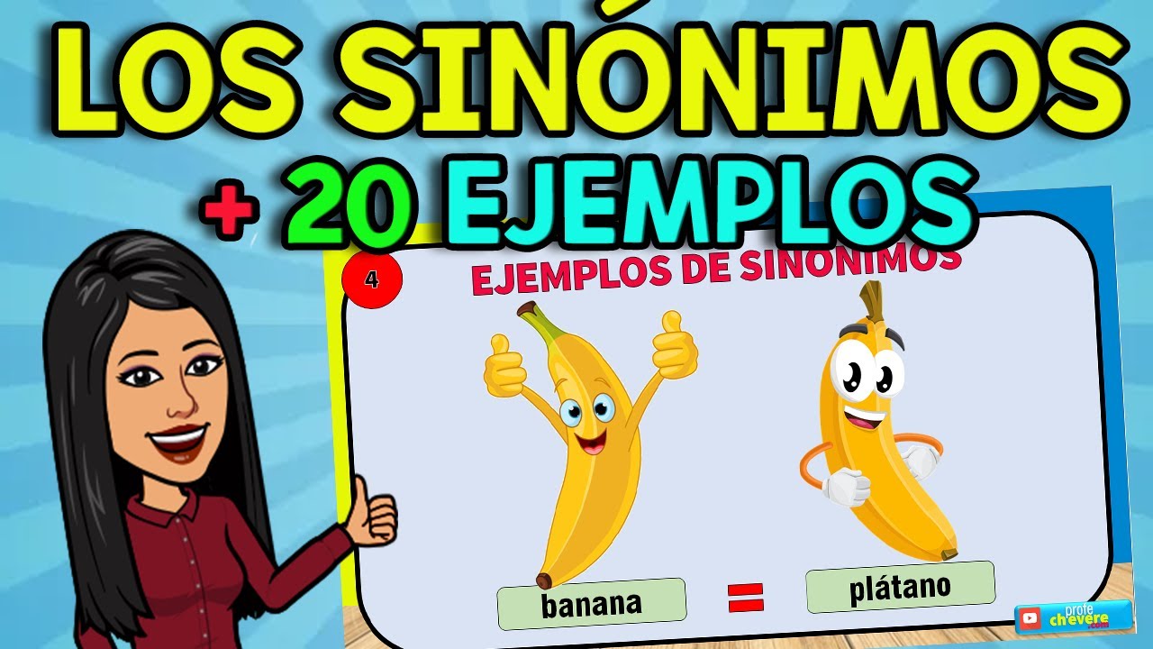 Los Sinónimos + 20 EJEMPLOS Con Imagenes - YouTube