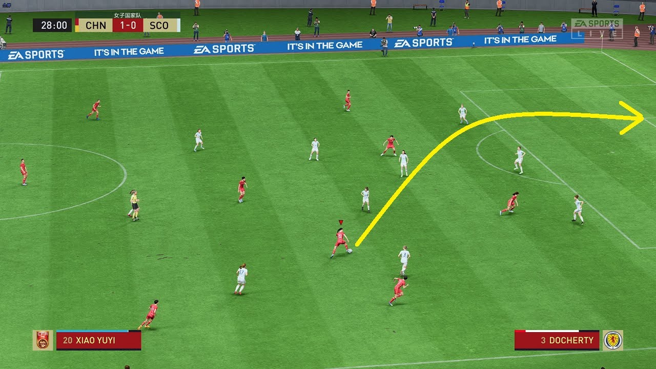 中国女足连续踢出旋转弧线世界波破门，观众沸腾了！中国女足4-1苏格兰【FIFA】 - YouTube