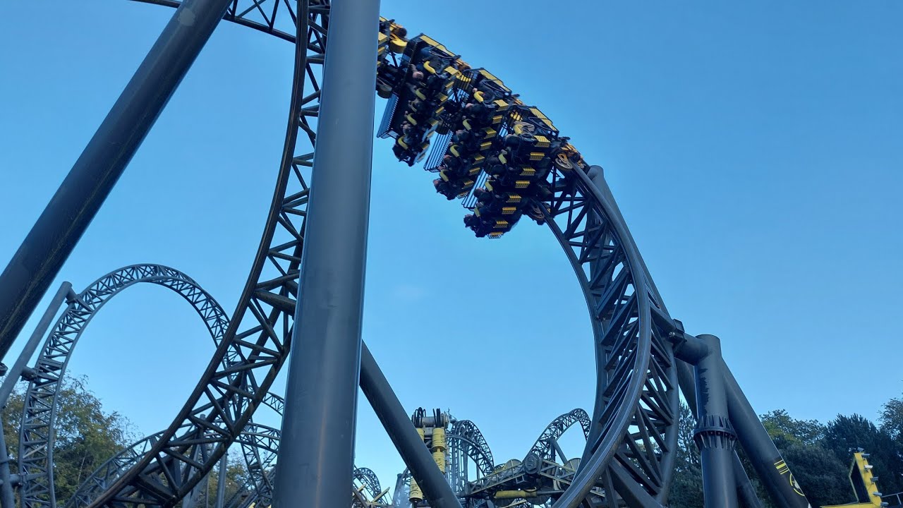 The Smiler 14 Inversion Rollercoaster. At Alton Towers Resort. Filmed ...