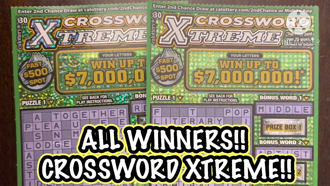 ALL WINNERS!! CROSSWORD XTREME!! CA Scratchers - YouTube