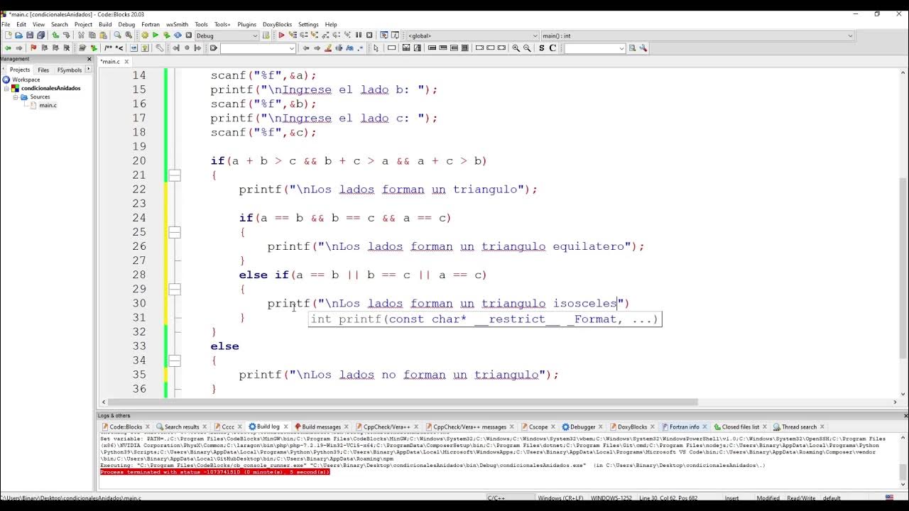 11 Programación en C: Estructuras condicionales anidadas (Explicación y ...